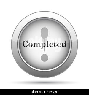 Completed icon. Internet button on white background Stock Photo - Alamy