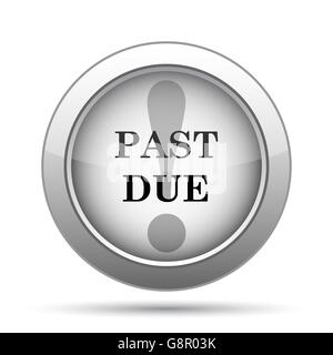 Past due icon. Internet button on blue background Stock Photo - Alamy