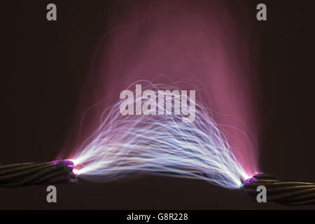high voltage electrical spark Stock Photo: 108655964 - Alamy