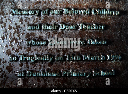 A memorial plaque at the entrance to the Garden of Remembrance at ...