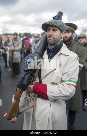 A man dressed in 1916 Irish Volunteers at a dissident republican Easter ...