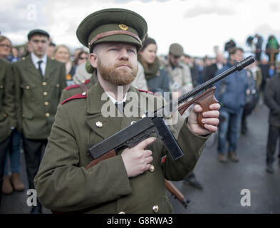 A man dressed in 1916 Irish Volunteers at a dissident republican Easter ...