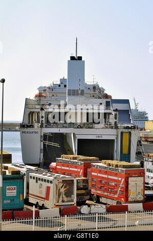 The quay where the ferry make the loading of all kind of goods Stock ...