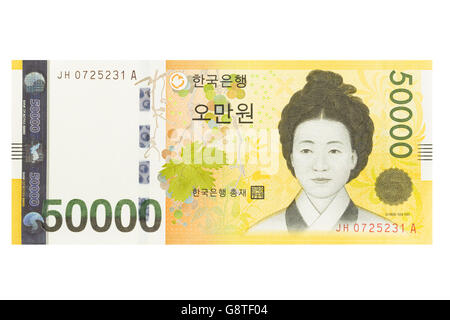 South Korea Fifty Thousand 50000 Won Bank Note Stock Photo - Alamy