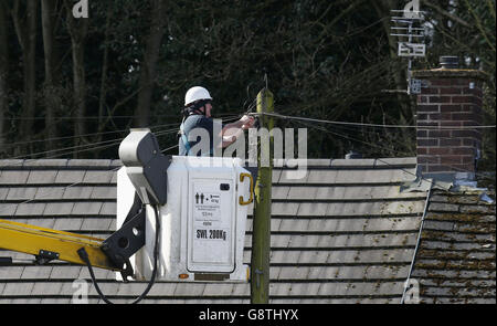 A British Telecom / BT OPENREACH worker, Telecommunications Engineer ...