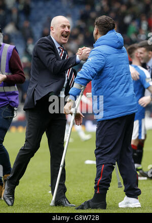 Rangers Mark Warburton celebrates after the William Hill Scottish Cup ...