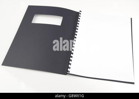 Open folder on plain background Stock Photo - Alamy