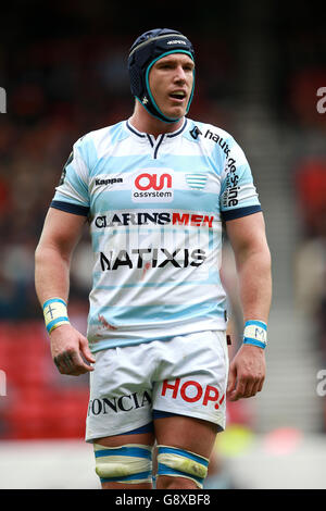 Bernard Le Roux of Racing 92 and his wife Marzanne Van Der Merwe attend ...