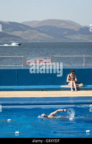 OUTDOOR SWIMMING POOL/LIDO AT GOUROCK...GOUROCK OUTDOOR POOL IS A SALT ...