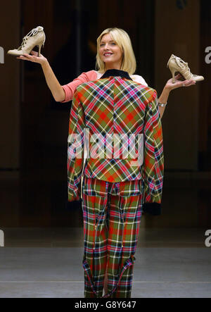 Model Ann Hardie with a Vivienne Westwood designed tartan jacket ...