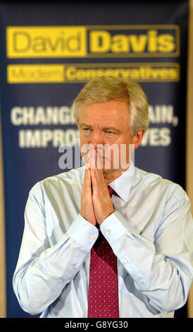 Prospective leader of the Conservative Party David Davis during a ...