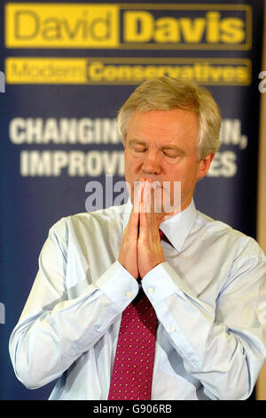Prospective leader of the Conservative Party David Davis during a ...