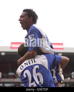 Portsmouth v Sunderland Gary O'Neil celebrates after scoring the second ...