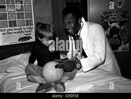 Pele,real name Edson Arantes do Nascimento,attends an exhibition about ...