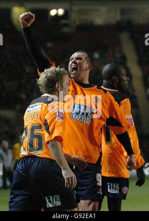 Sheffield United's Neil Shipperley celebrates scoring against Hull City ...
