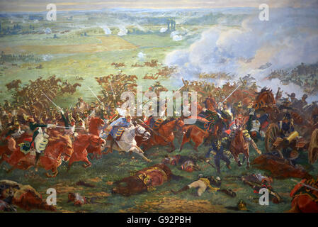 Panorama of the battle of Waterloo in a rotunda in the centre of the ...