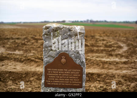 Memorial to Captain Mercer of the Royal Horse Artillery on the ...