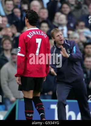 Manchester United's Cristiano Ronaldo is sent off by referee Steve ...