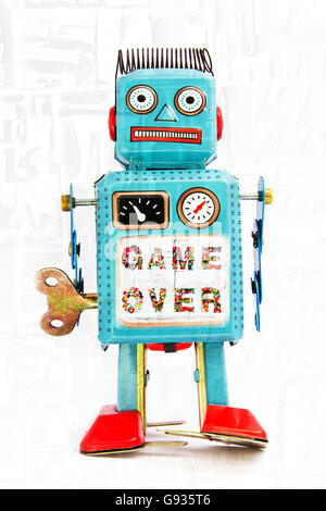 robot toy GAME OVER sine Stock Photo - Alamy