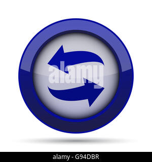 Swap icon. Blue internet button on white background Stock Photo - Alamy