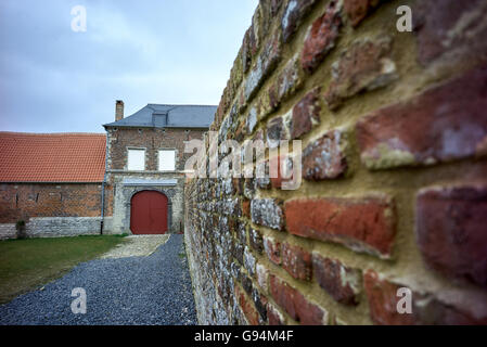 The South gate of chateau Hougoumont, scene of fierce fighting during ...