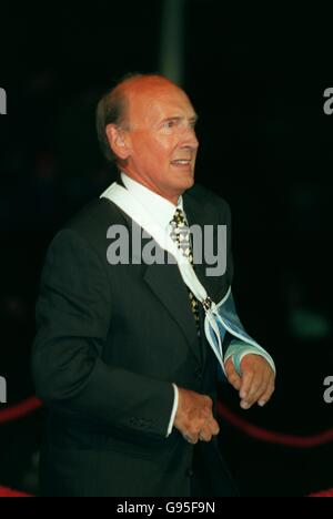 Barry Davies BBC sports commentator in one of the BBC mobile scanning ...