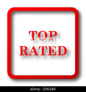 Top rated icon. Internet button on white background Stock Photo - Alamy