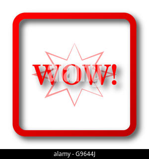 Wow icon. Internet button on white background Stock Photo - Alamy
