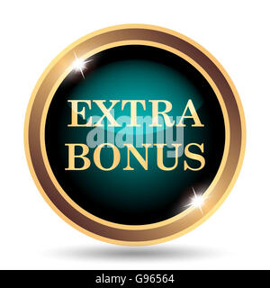 Extra bonus icon. Internet button on white background Stock Photo - Alamy