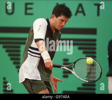 Tennis - French Open - First Round. Tim Henman in action during his ...