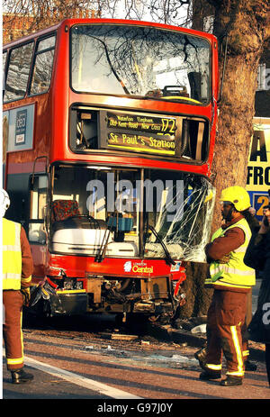 Aftermath of a double-decker bus crash which took place on New Oxford ...