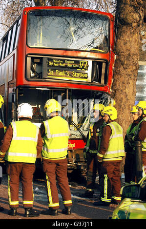 Aftermath of a double-decker bus crash which took place on New Oxford ...