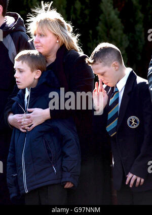 The coffin of murdered schooboy Joe Geeling arrives at the church of ...