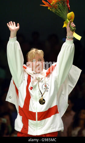 England's Tracey Hallam celebrates winning Gold, following her Women's ...