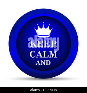Keep calm icon. Internet button on white background Stock Photo - Alamy