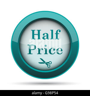 Half price icon. Internet button on white background Stock Photo - Alamy