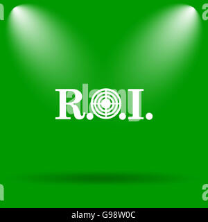 ROI icon. Internet button with green on grey background Stock Photo - Alamy