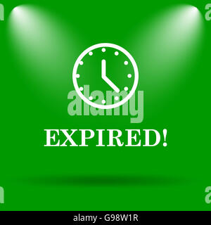 Expired icon. Internet button with green on grey background Stock Photo ...