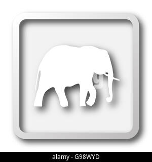 Elephant icon. Internet button on white background Stock Photo - Alamy