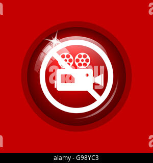 Forbidden video camera icon. Internet button on white background Stock ...