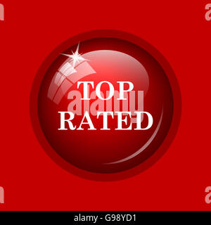 Top rated icon. Internet button on white background Stock Photo - Alamy