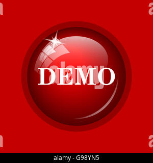 Demo icon. Internet button on metallic background Stock Photo - Alamy