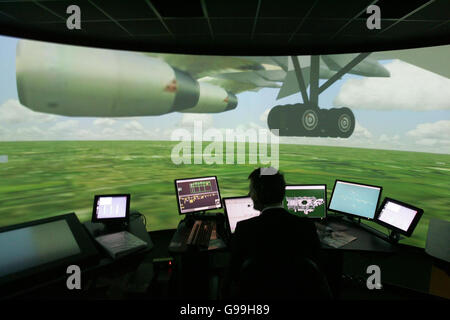 Dale Reeson, an Air Traffic Controller sits in the new 360 degree ...