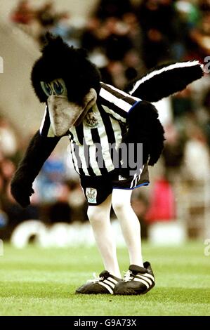 Newcastle United mascot Monty the Magpie prior to kick-off Stock Photo ...