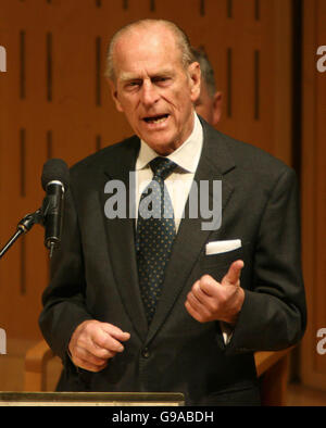 The Duke of Edinburgh delivers a speech during the Royal Hospital ...