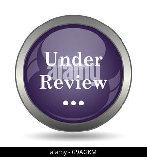 Under review icon. Internet button on white background Stock Photo - Alamy
