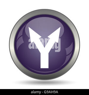 Split arrow icon. Internet button on white background Stock Photo - Alamy
