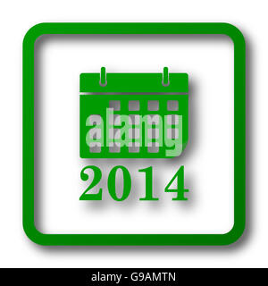 2014 calendar icon. Internet button on white background Stock Photo - Alamy