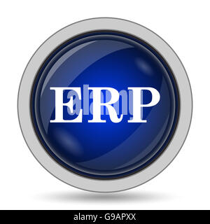 ERP icon. Internet button on white background Stock Photo - Alamy