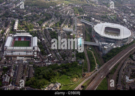 Aerial Views of London. An aerial view of Highbury as Arsenal play ...